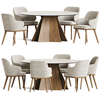 Evie Chair Palais Table Dining Set - Стол + стул - 3D модель