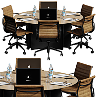 circle conference table - Office furniture - 3D model