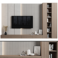 Japandi TV Wall - TV Wall - 3D model