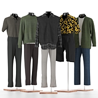 Mannequin set 03 - Clothes - 3D model