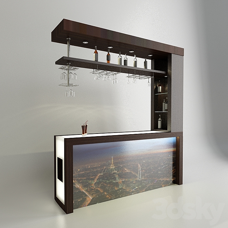 Bar counter - Restaurant - 3D model