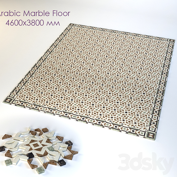 Arabic Marble Floor - Tile - 3D model