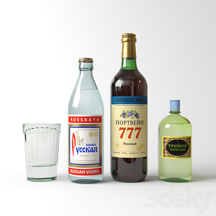 Soviet alcohol - Food and drinks - 3D model