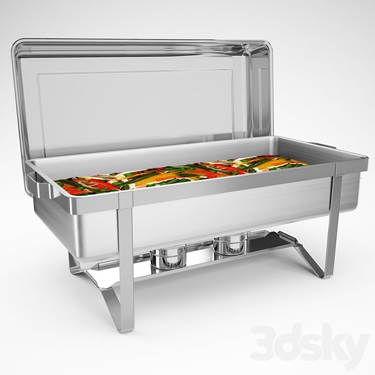 Chafindish / Chafing Dish Warmer Rectangular - Restaurant - 3D model