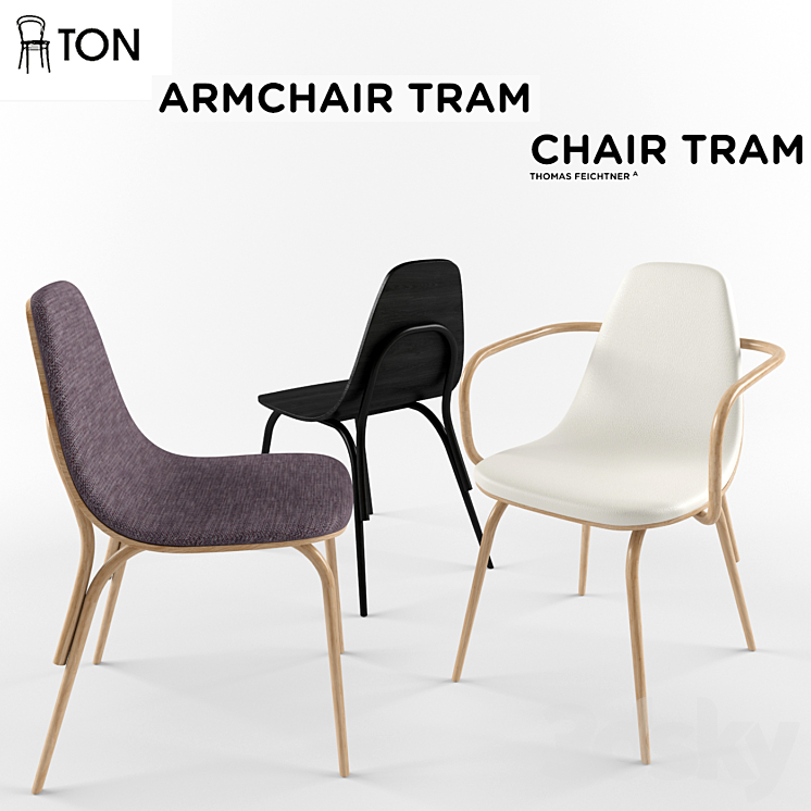 Ton chair tram, armchair tram - Chair - 3D model