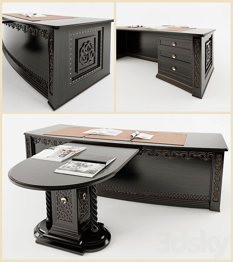 Desk Arabic - Table - 3D model