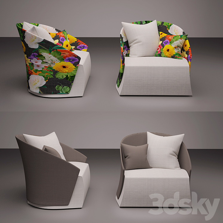 Armchair Saba Bustier - Arm chair - 3D model