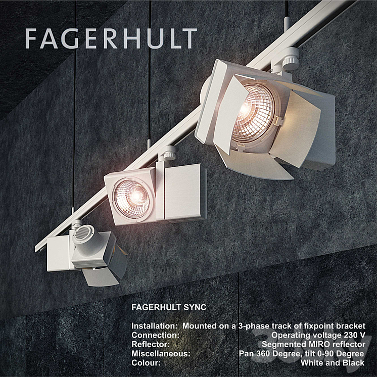 Fagerhult Sync - Technical lighting - 3D model