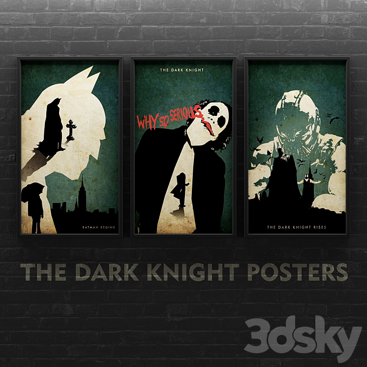 The Dark Knight Trilogy - Poster Art - Frame - 3D model