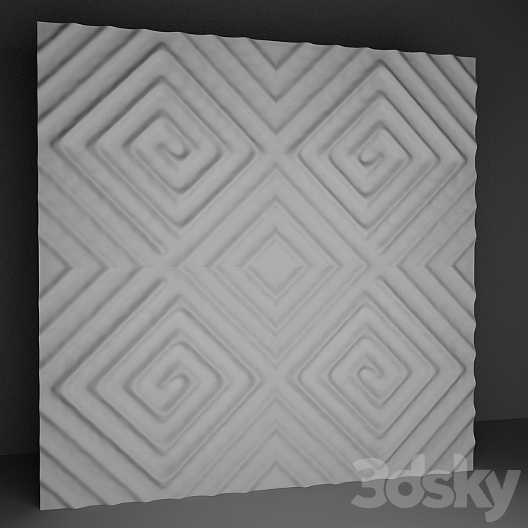 Decorative plaster 3D panel - Decorative plaster - 3D model