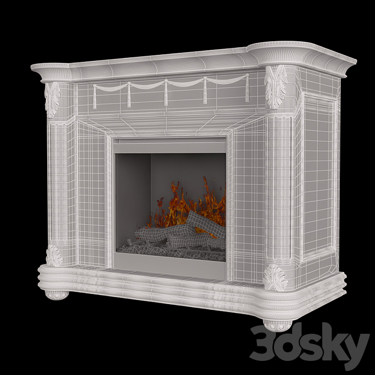 Dimplex Rome White - Fireplace - 3D model