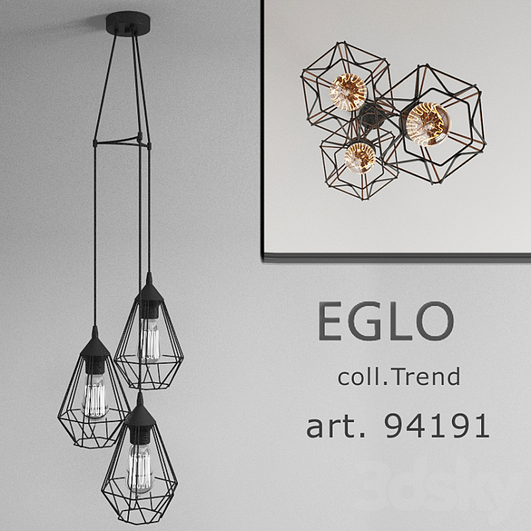 Chandelier 94191 Eglo Trend - Pendant light - 3D model