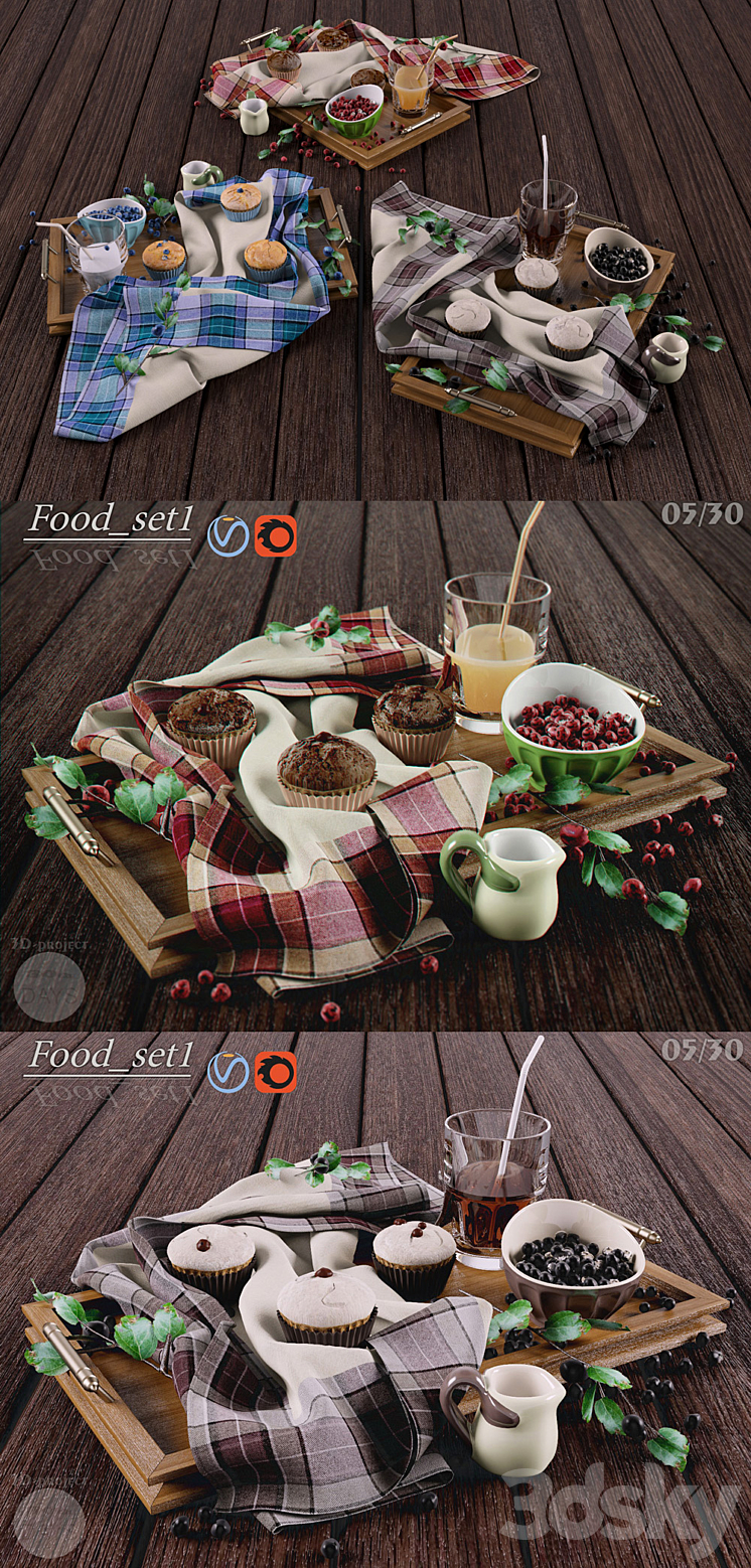 Food_set1 - Food and drinks - 3D model