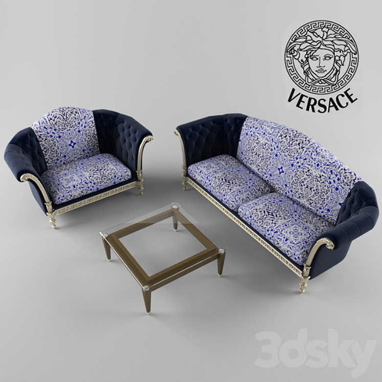 Sofa and chair of the factory model of Versace Home Zar - Sofa - 3D model