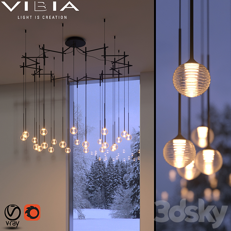 Vibia Algorithm 0885 - Pendant light - 3D model