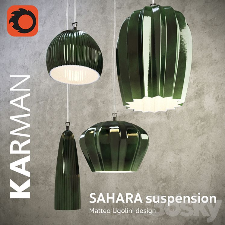 SAHARA GREEN suspension lamps by KARMAN - Pendant light - 3D model