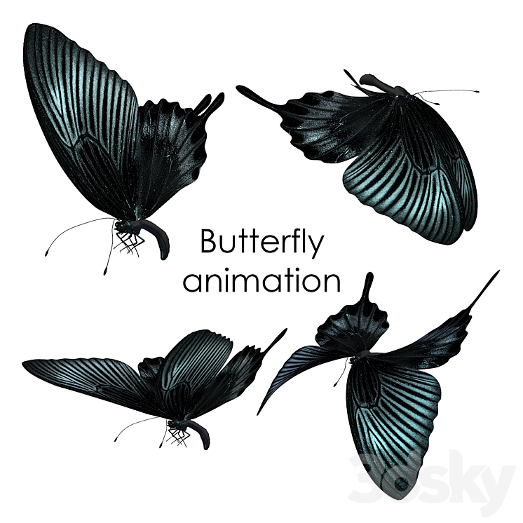 Butterfly animation - Creature - 3D model