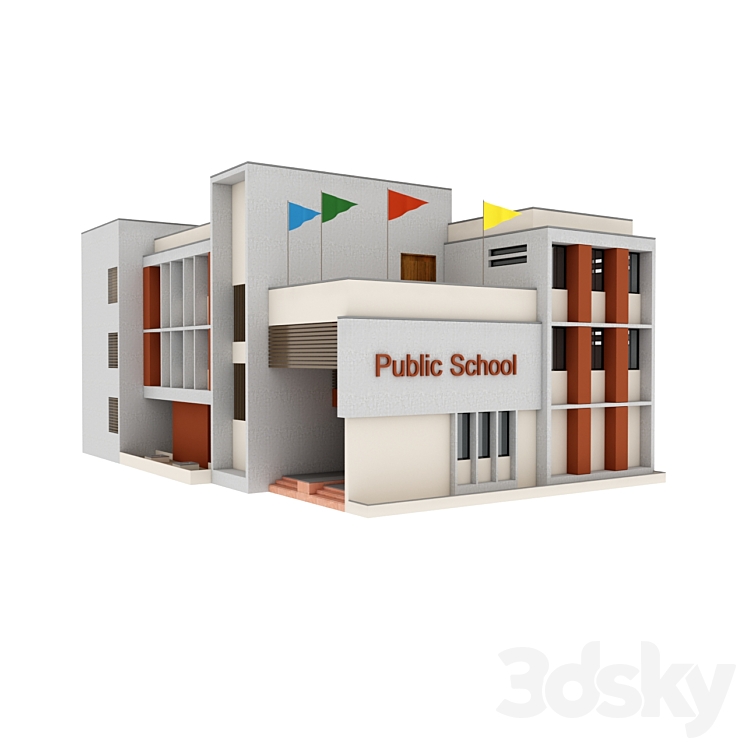 School_Building - Building - 3D model