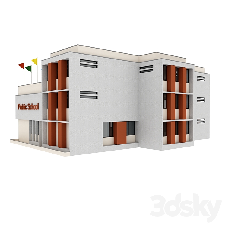 School_Building - Building - 3D model