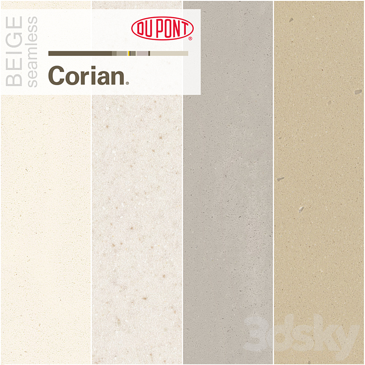 Dupont Corian Kitchen Countertops Beige 2 - Stone - 3D model