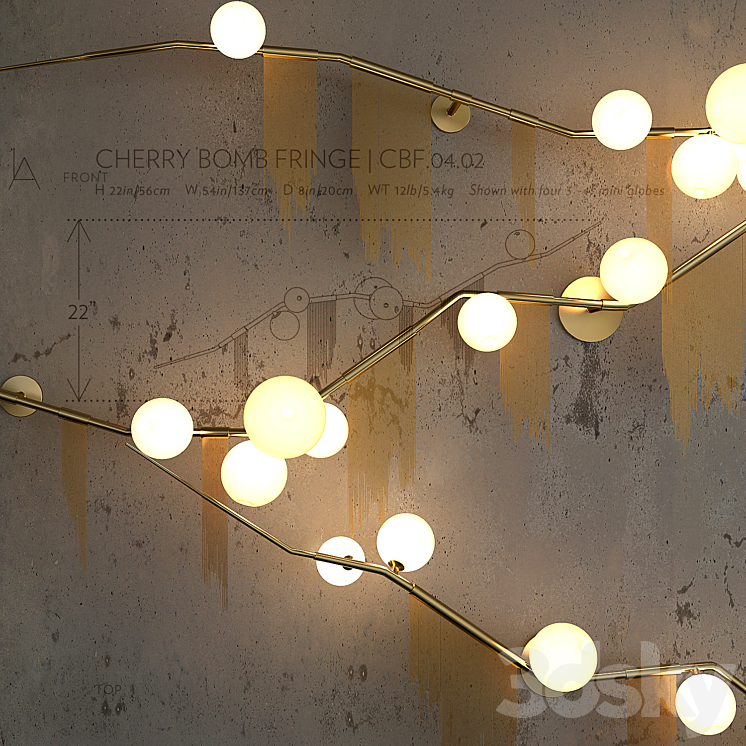 CHERRY BOMB FRINGE FLUSH MOUNT - Pendant light - 3D model