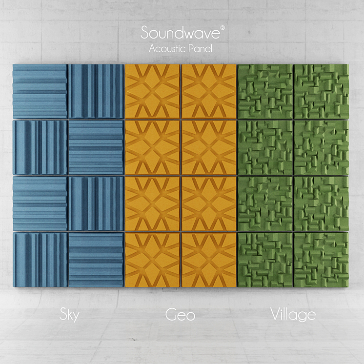 Soundwave Acoustic Panel - 3D panel - 3D model