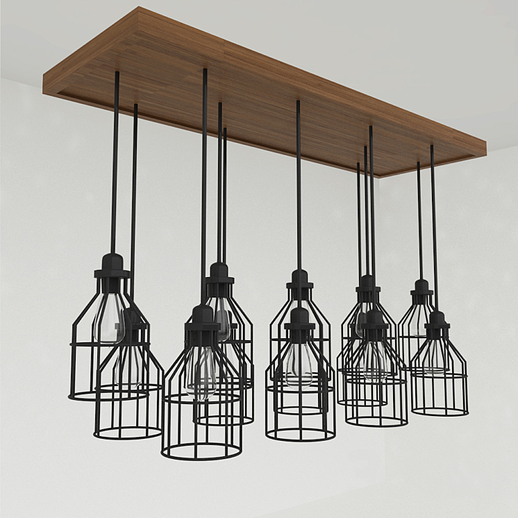 Cage Light Chandelier - Pendant light - 3D model