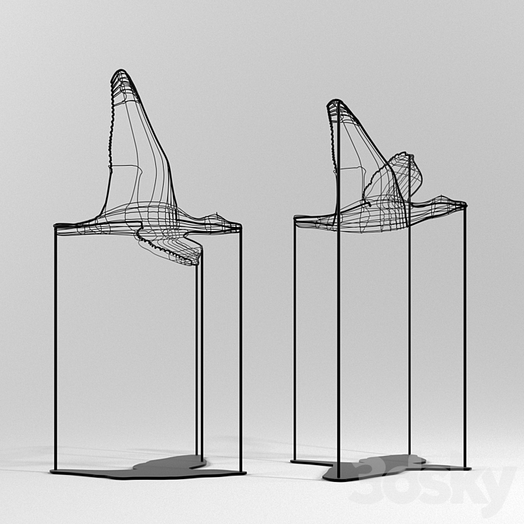 Flight Shadows decor sculpture by Artem Zakharchenko / two black birds ...