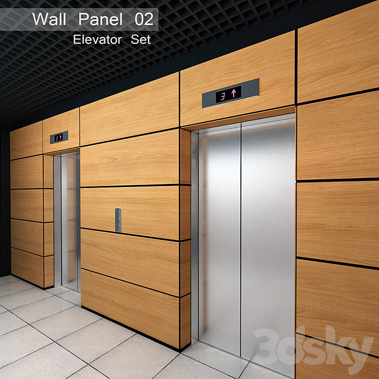 Wall Panel 02. Elevator Set - Other decorative objects - 3D model