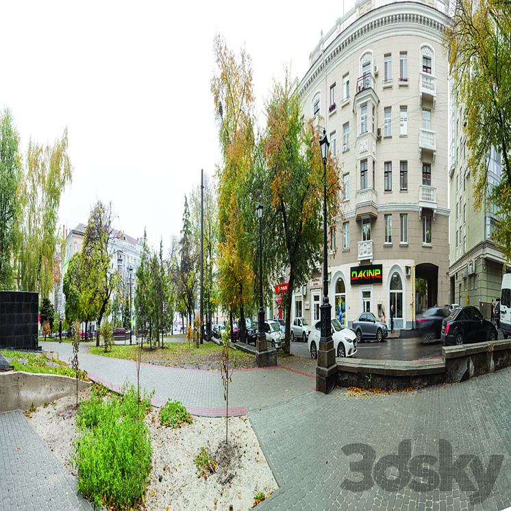 street background - Panorama - 3D model