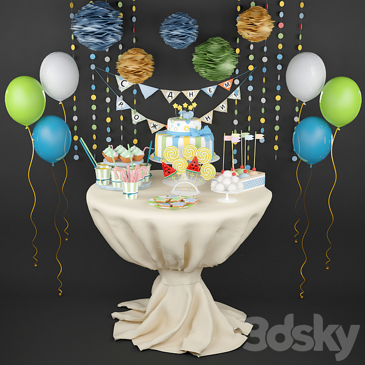 Celebration - Decorative set - 3D model