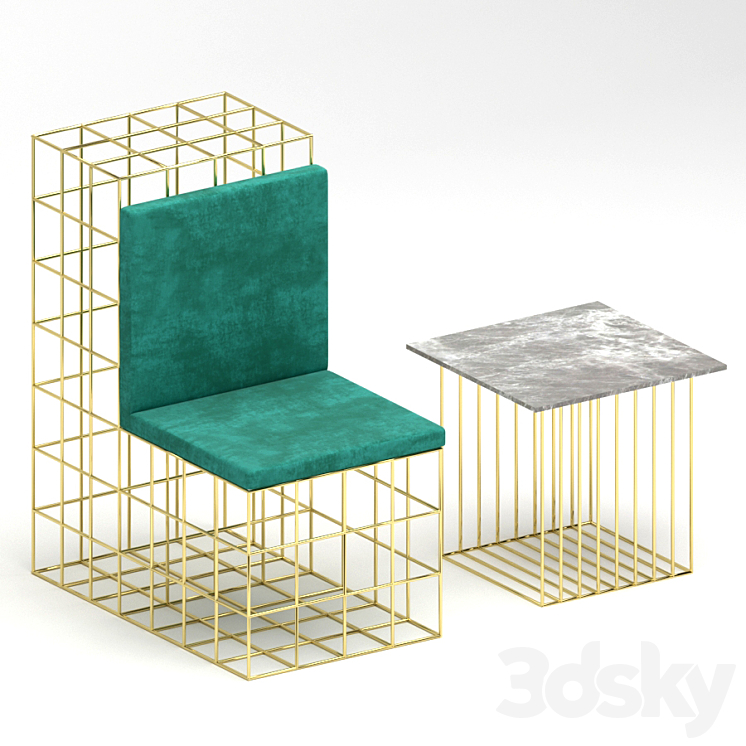 Net Chair - Table + Chair - 3D model