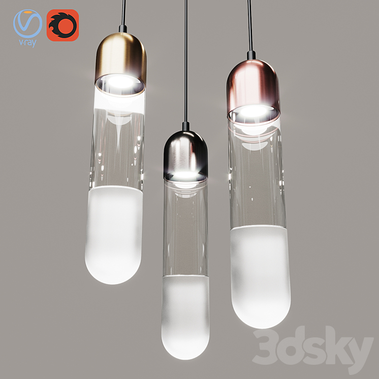 Capsule Lamp - Pendant light - 3D model