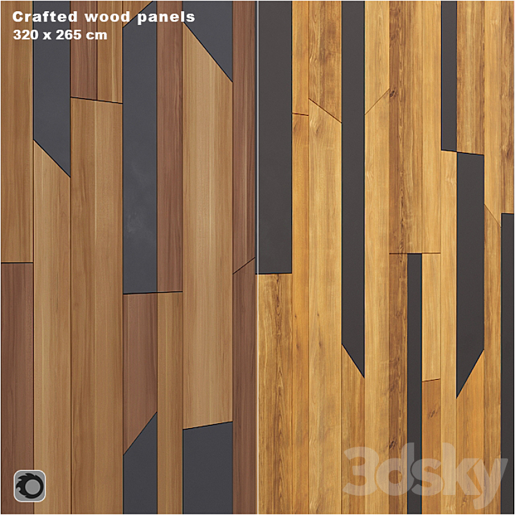 Wood panels - craft - 3D panel - 3D model