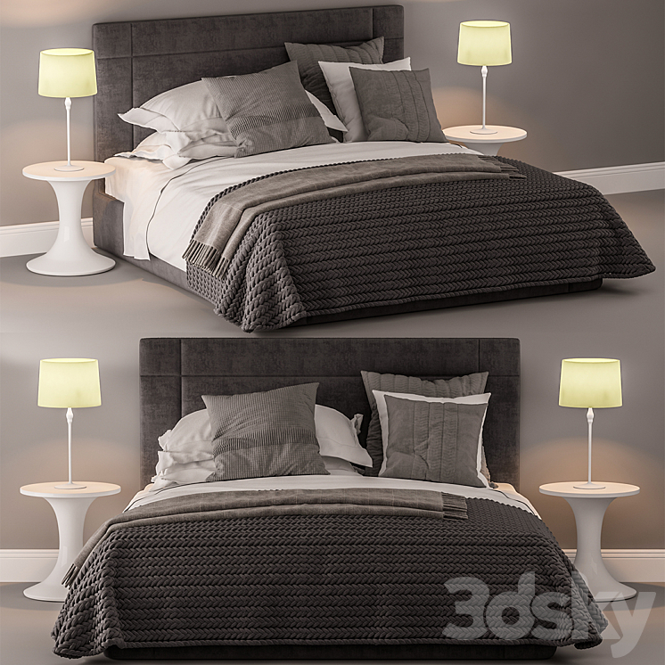 Bed and bed sheet set 2 - Bed - 3D model