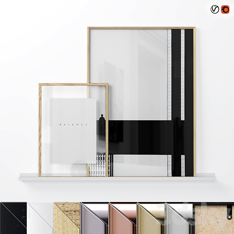 Poster Set "Simple Balance" - Frame - 3D model