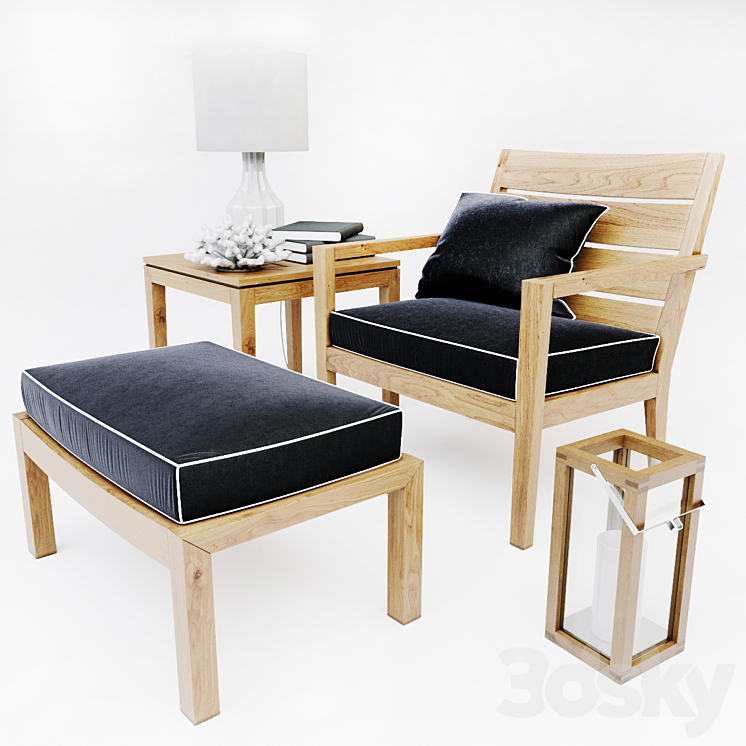 Regatta Natural Lounge Collection 3 - Arm chair - 3D model