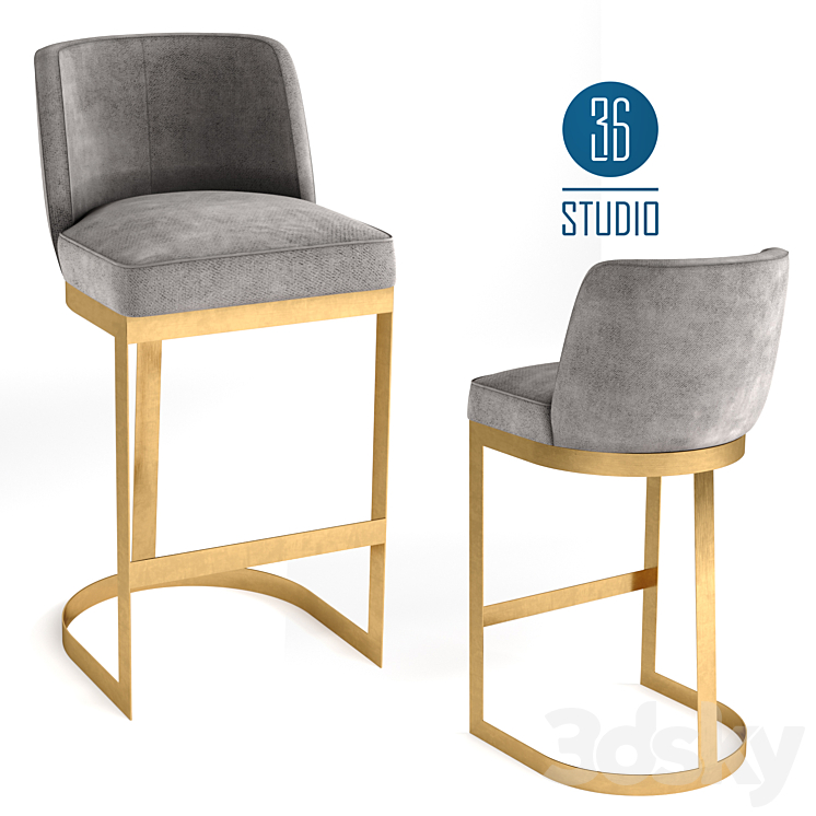 OM Bar stool model J129 by Studio 36 - Chair - 3D model