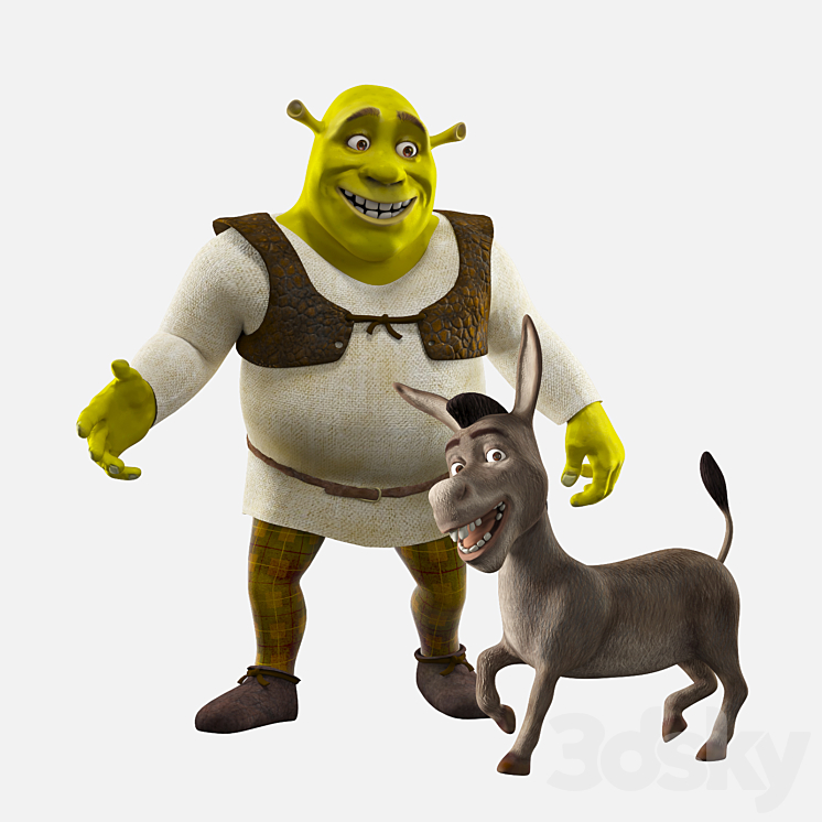 Shrek and Donkey - Toy - 3D model
