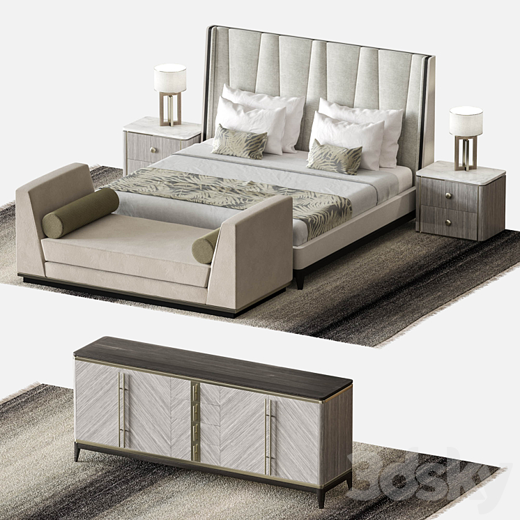 Frato nantes bed - Bed - 3D model