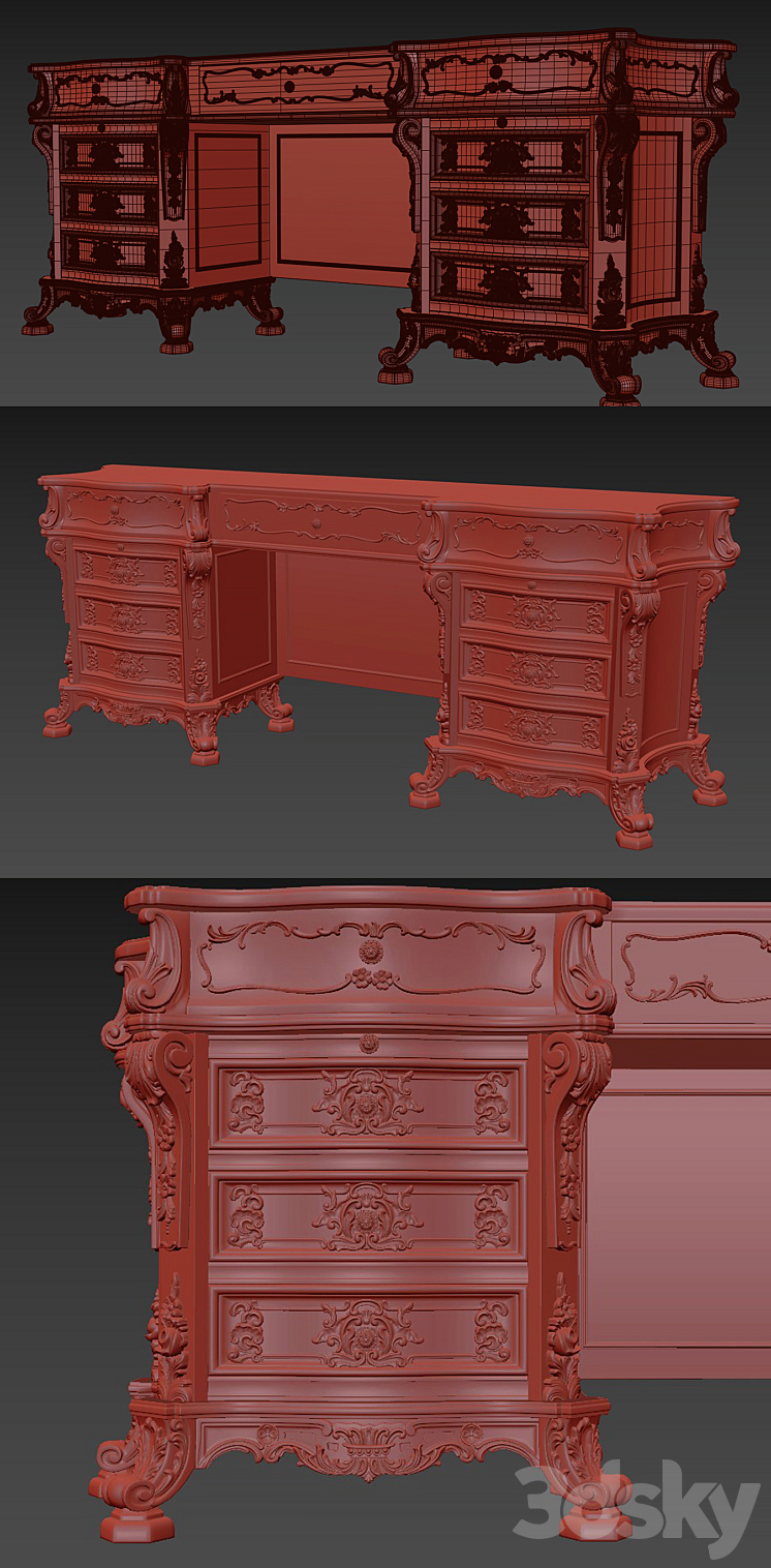 Silik dressing table - Dressing table - 3D model