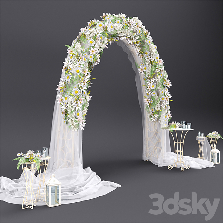Wedding arch with flowers - Other - 3D model