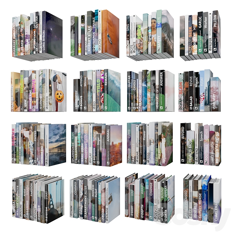 Books (150 pieces) 1-9-1 - Books - 3D model