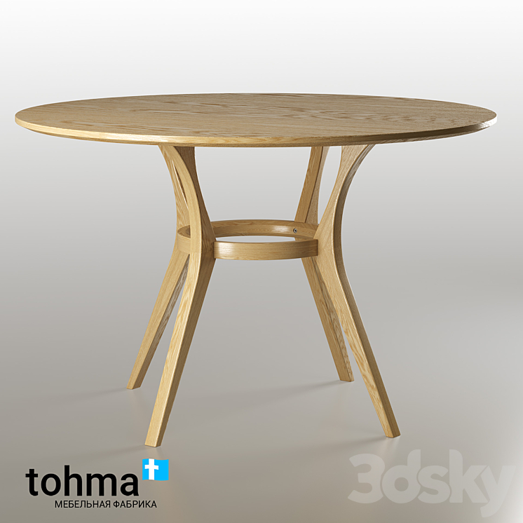 ENSO. Oak Round Dining Table - Table - 3D model