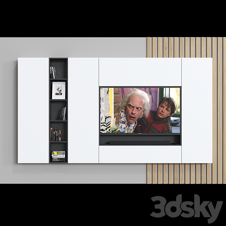 TV wall 028. - TV Wall - 3D model