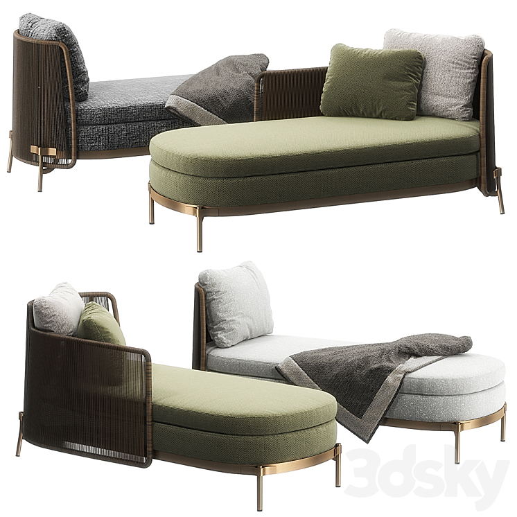 Tape Outdoor daybed by Minotti - Other soft seating - 3D model