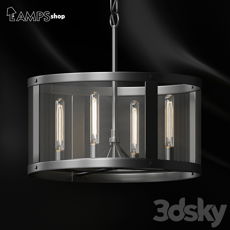 Loft Grid Lamp 4 Lights - Pendant light - 3D model