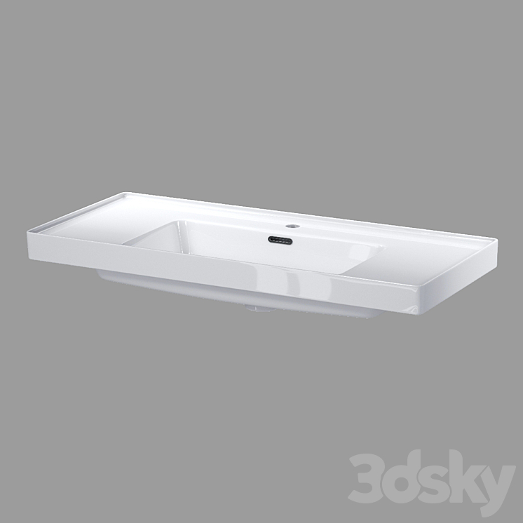 Раковина встраиваемая CREA 100, 1 отв., белый - Wash basin - 3D model
