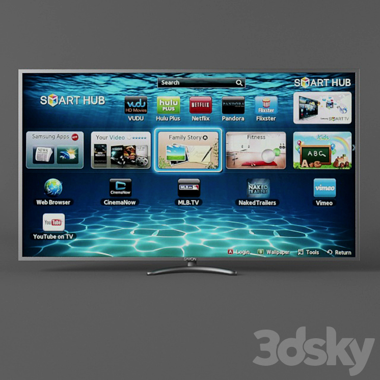 LED Android Smart tv, brand simon - TV - 3D model