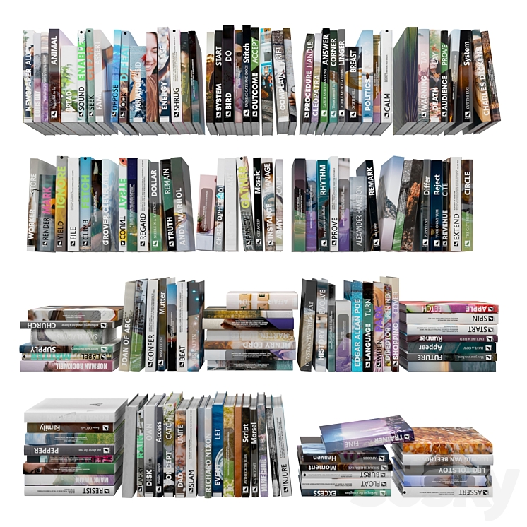 Books (150 pieces) 1-9-62 - Books - 3D model